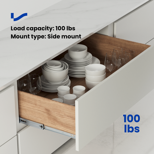 LONTAN Soft Close Drawer Slides 12/14/16/18/20/22/24 Inch Cabinet Draw